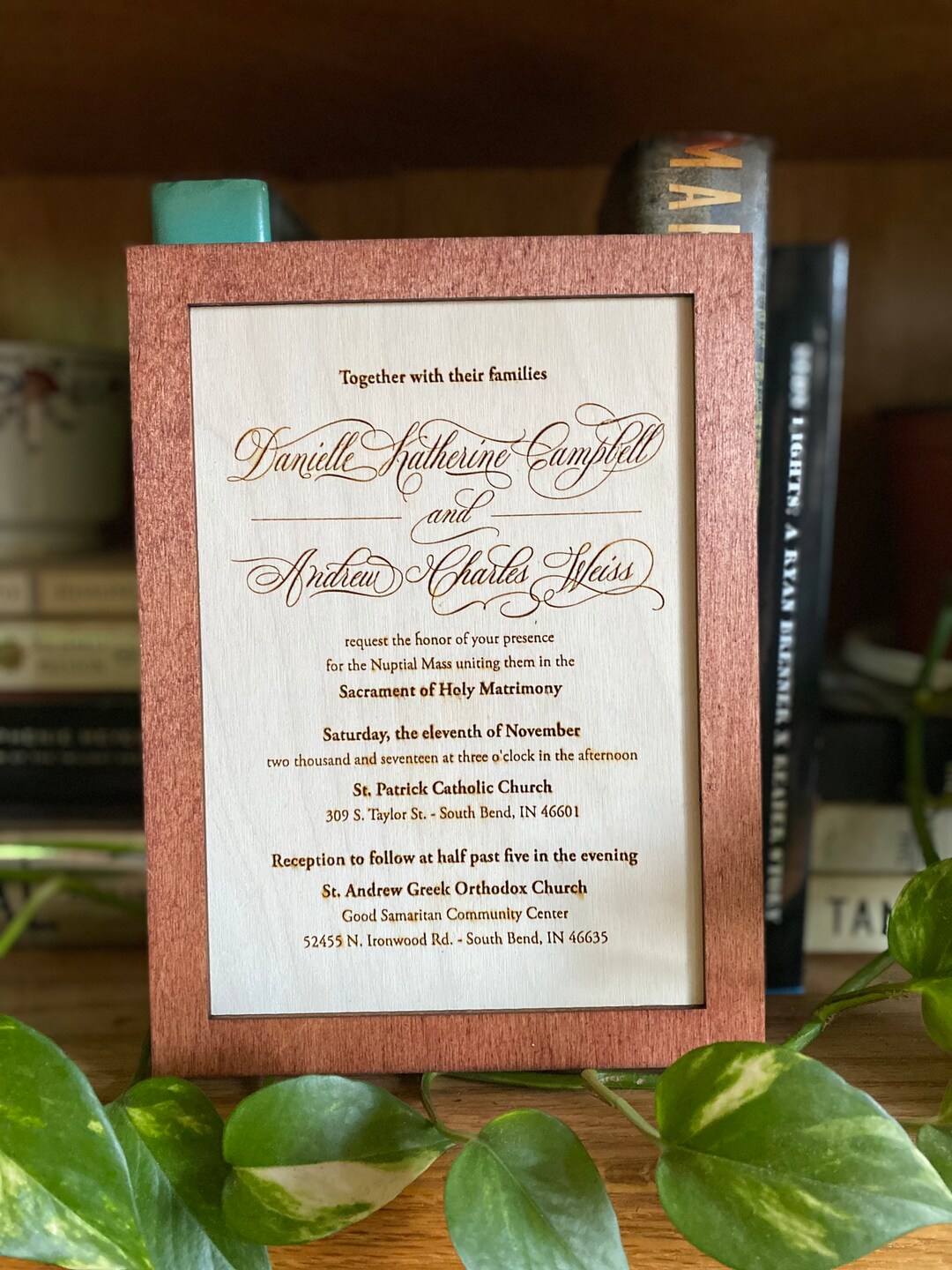 Engraved Wooden Wedding Invitations, Keepsake Wedding Gifts, 5th ...