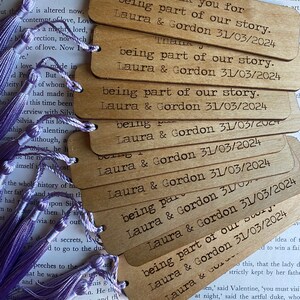 Engraved Wooden Wedding Favor Bookmark Party Favor Custom - Etsy