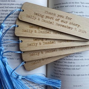 Engraved Wooden Wedding Favor Bookmark, Party Favor, Custom Event ...