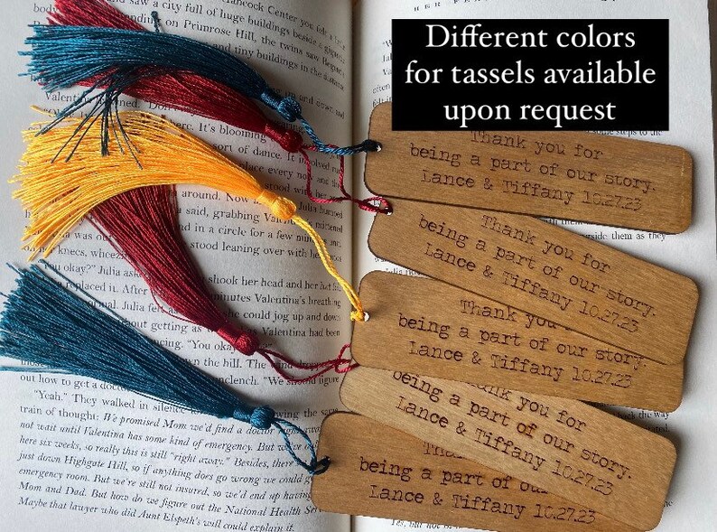 Engraved Wooden Wedding Favor Bookmark Party Favor Custom - Etsy