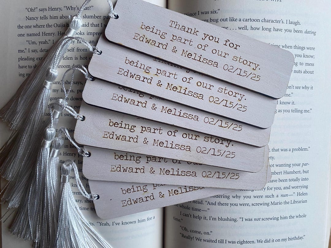 Engraved Wooden Wedding Favor Bookmark, Party Favor, Custom Event ...