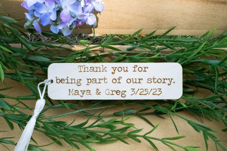 Engraved Wooden Wedding Favor Bookmark Party Favor Custom | Etsy