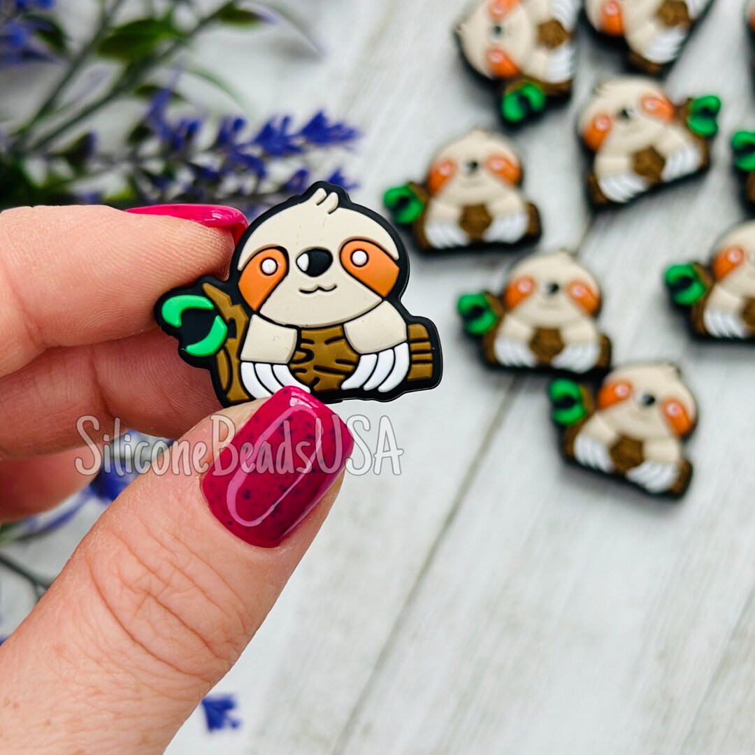 SLOTH Bead Silicone Focal Bead Craft Diy Animal Beads Loose Beads ...