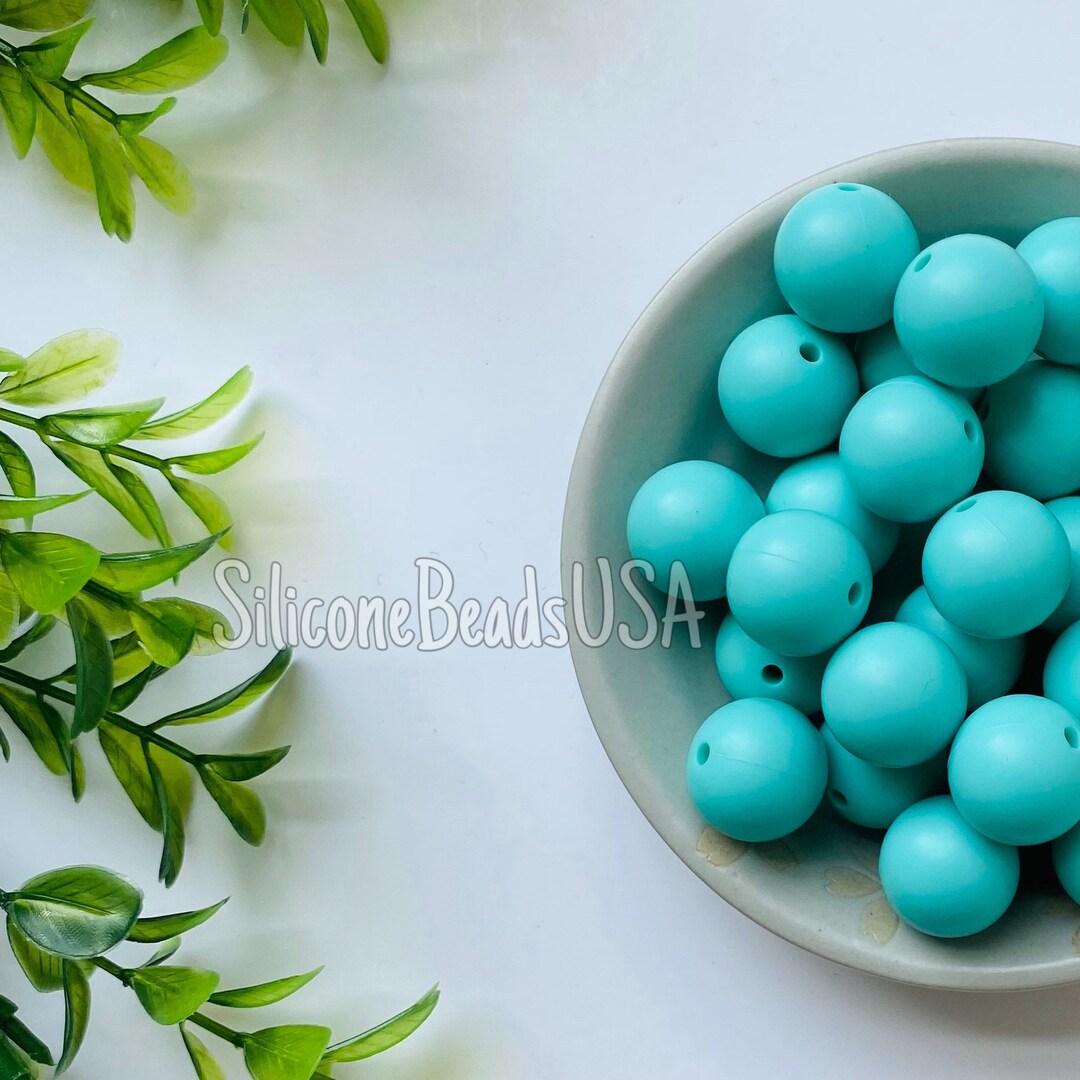 TURQUOISE Silicone Round Beads 10 Pcs 12 Mm Beads for - Etsy