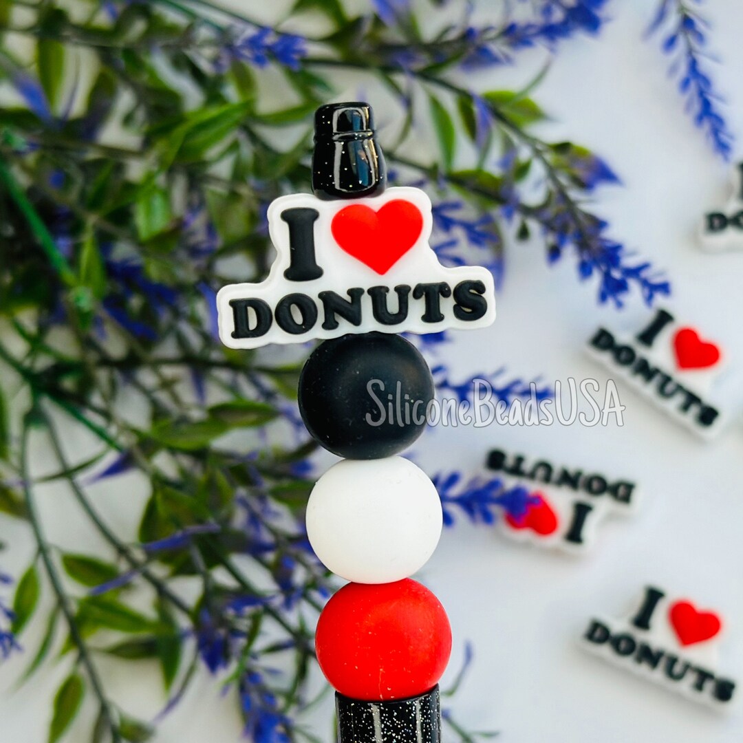 NEW I Love Donuts Heart Cupcake Soft Pvc Focal Beads Beaded Pen ...