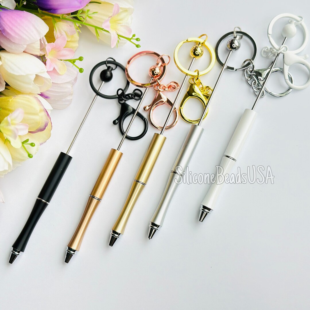 NEW Metal Beadable Pen With Key Ring on Top High Quality Pen DIY Craft ...