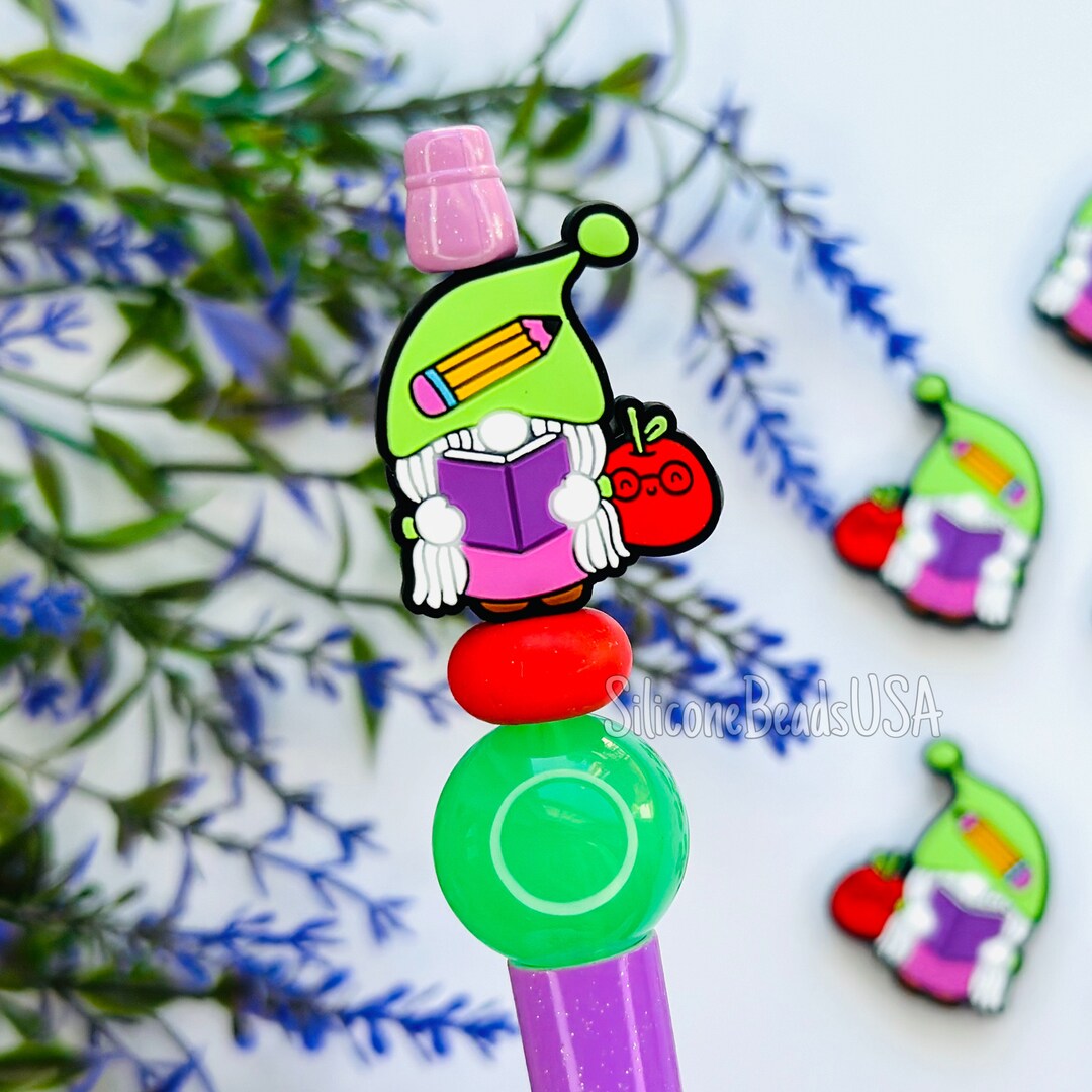 NEW School College Student Gnome Bead Beads for Pen Focal Silicone Bead ...