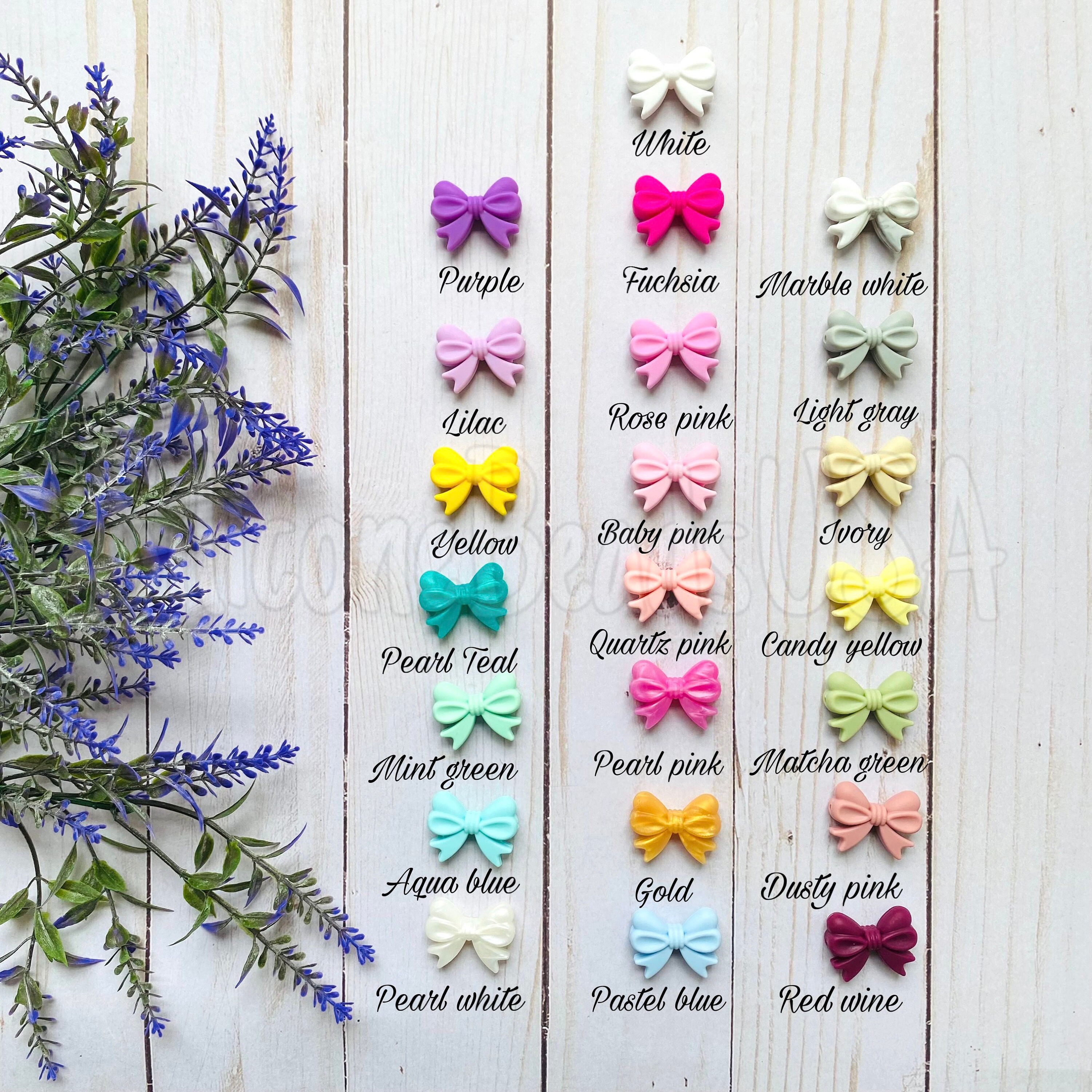 Silicone bow beads 2 pcs Bow Beads Shaped Silicone Beads | Etsy