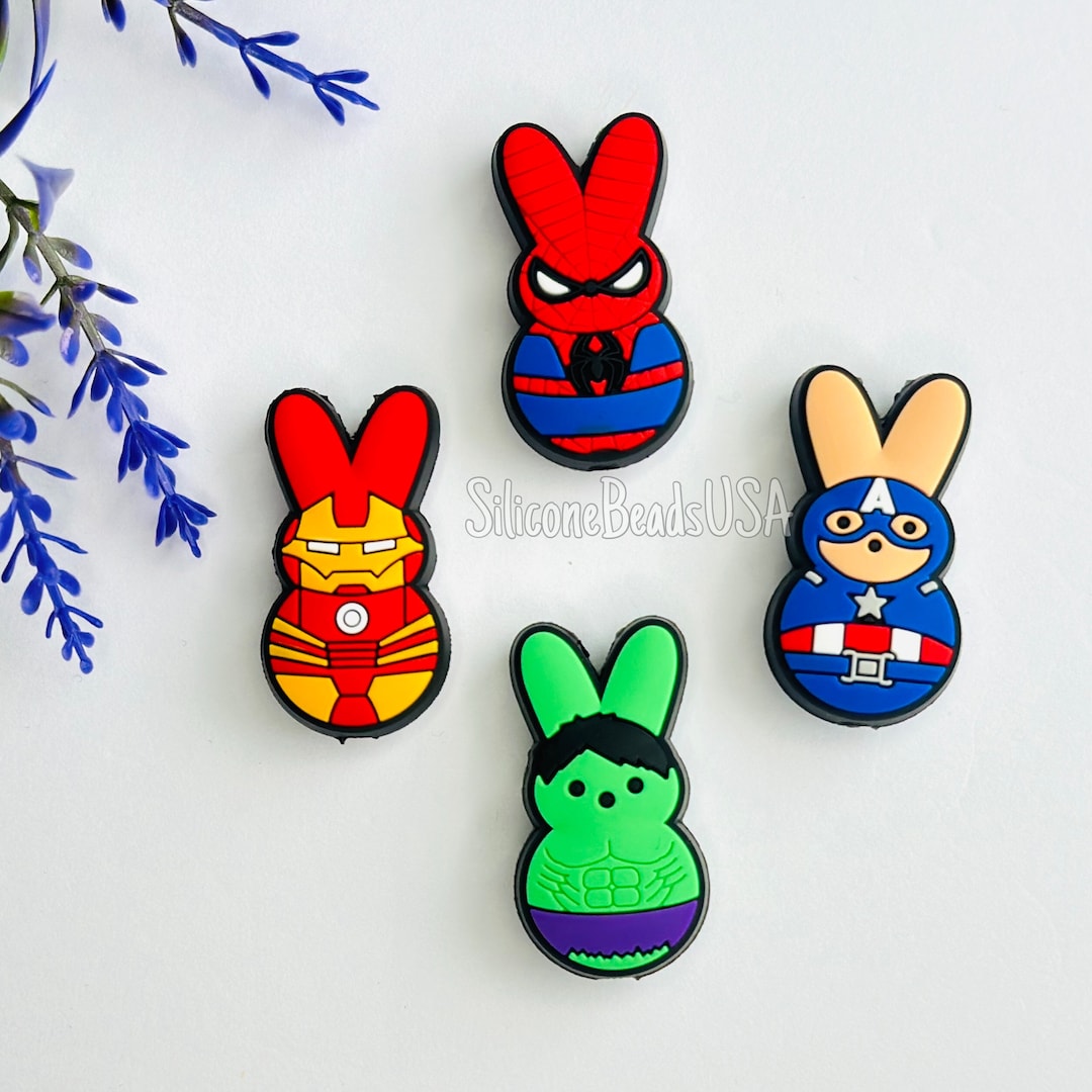 NEW Superhero Bunny Beads Easter Bunny Egg Spider Iron Captain Green ...