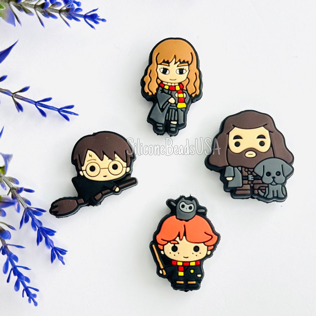 NEW Set of 4 Beads Wizard Bead SOFT PVC Cartoon Character Beads Beads ...