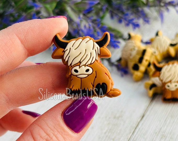 NEW Highland Cattle • Silicone Beads • Scottish Cow • Calf Bead ...