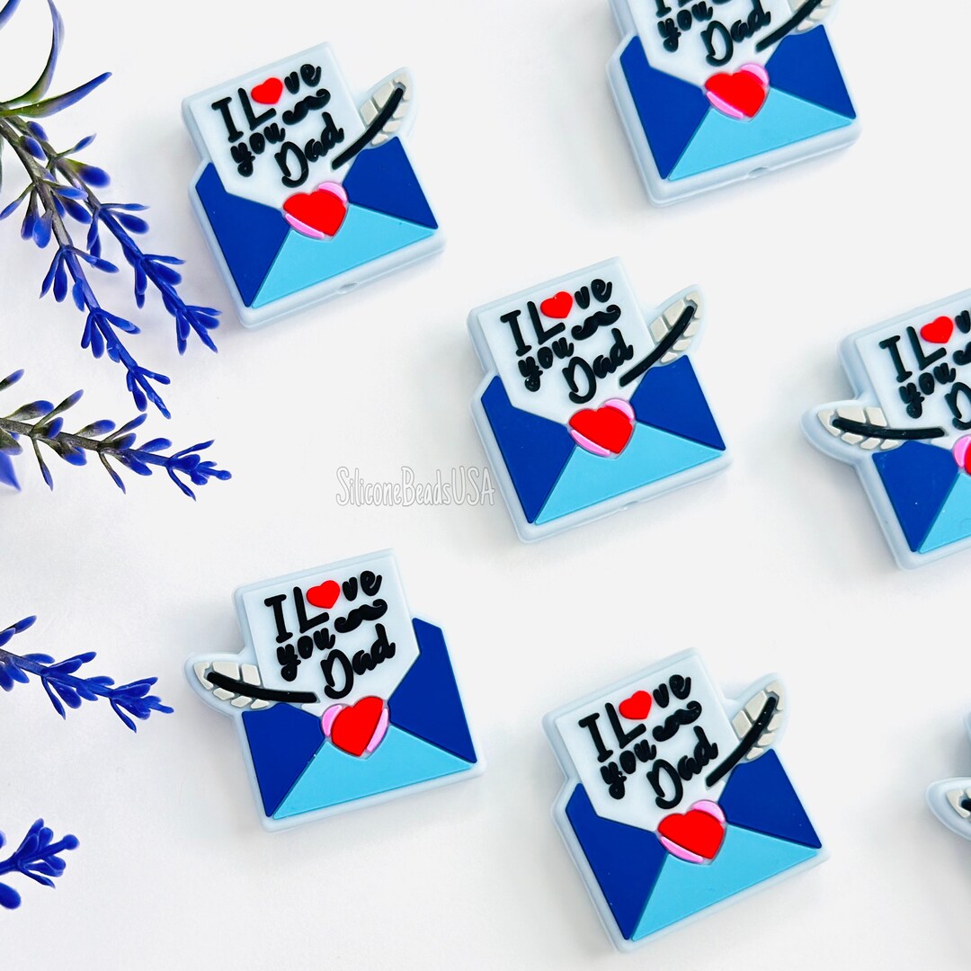 NEW Dad Father Papa Bead Silicone Focal Beads Dad Son Fathers Day Daddy ...