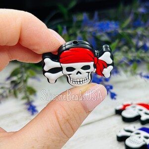 Ahoy Pirate Bead Ship Skull Silicone Focal Beads Boat Craft Silicone ...