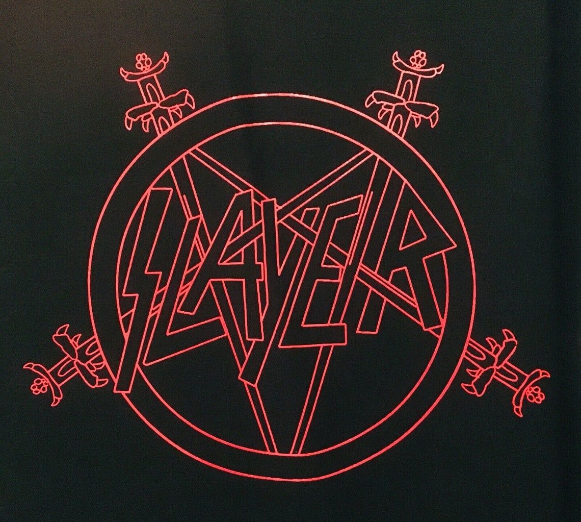 SLAYERS Logo big back patch punk thrash speed metal pentagram | Etsy