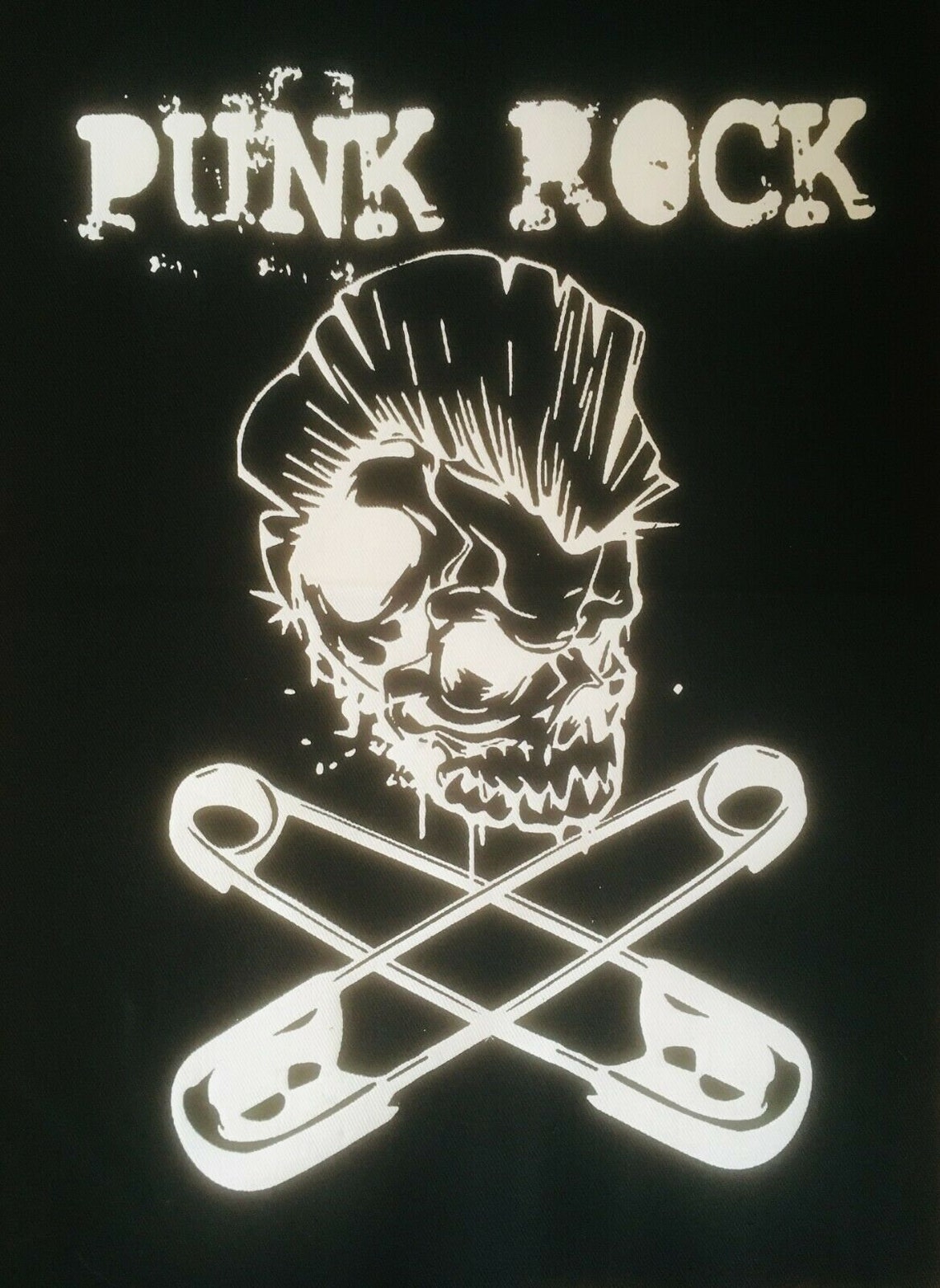 PUNK ROCK big back patch punk skinhead Safety Pin | Etsy