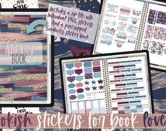 Bookish Digital Stickers - Etsy