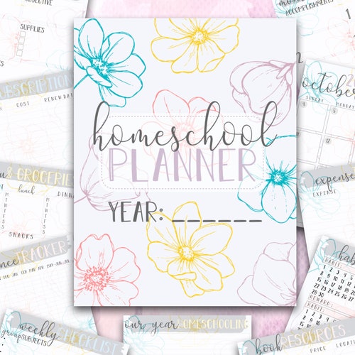 Undated Printable Homeschool Planner Floral Digital Download - Etsy