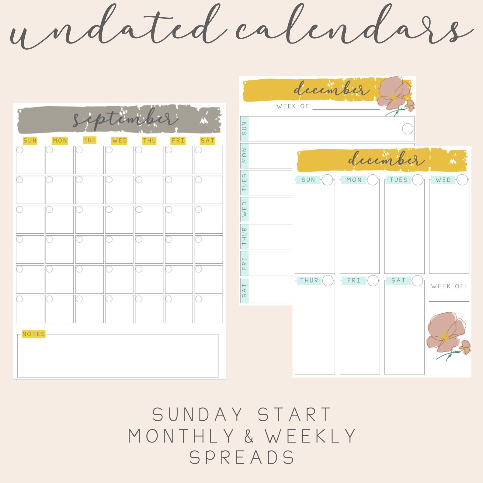 Undated Printable Homeschool Planner Floral Digital Download - Etsy