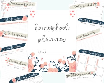 Undated Printable Homeschool Planner Vibrant Floral Design | Etsy