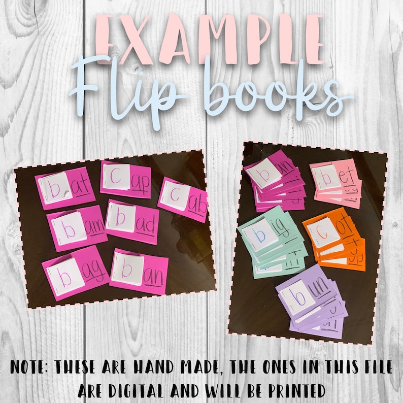 Word Family Flip Books, Printable Flip Books, Short Vowel Word Families ...