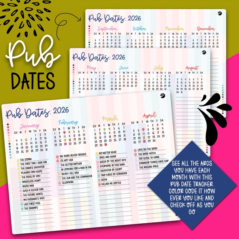 2026 ARC Tracker, Netgalley Planner, Digital or Printable - Etsy