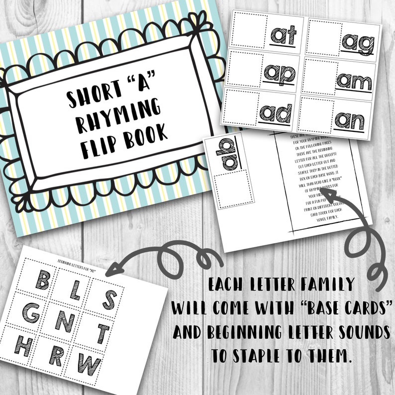 Word Family Flip Books, Printable Flip Books, Short Vowel Word Families ...