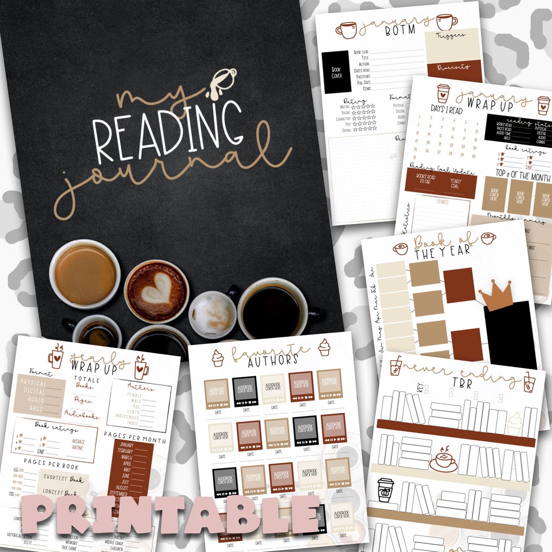 But FIRST COFFEE Printable Reading Journal, Coffee Theme, Digital ...