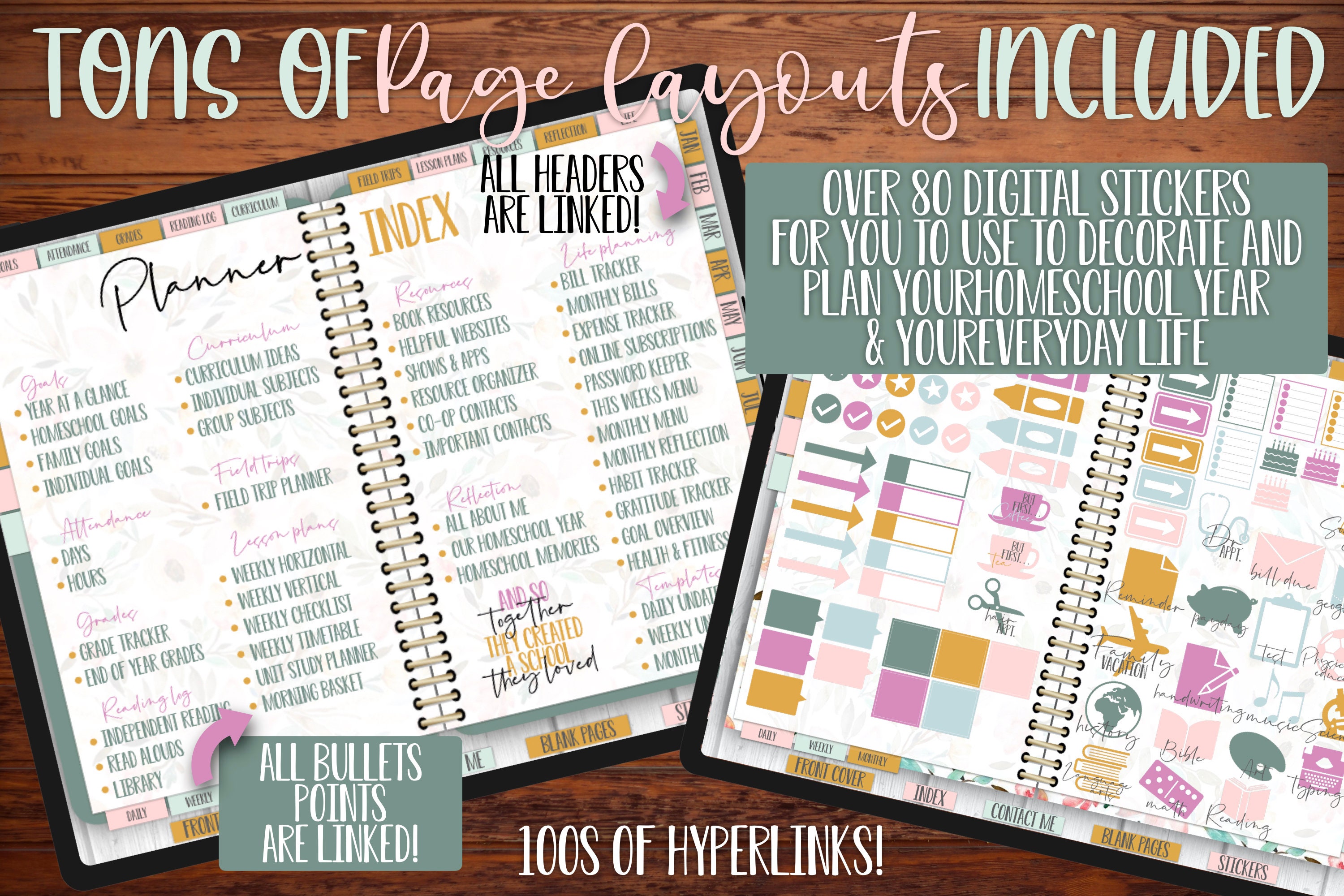 ULTIMATE Homeschool Planner, Digital Homeschool Planner, Vintage Floral ...