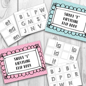 Word Family Flip Books, Printable Flip Books, Short Vowel Word Families ...