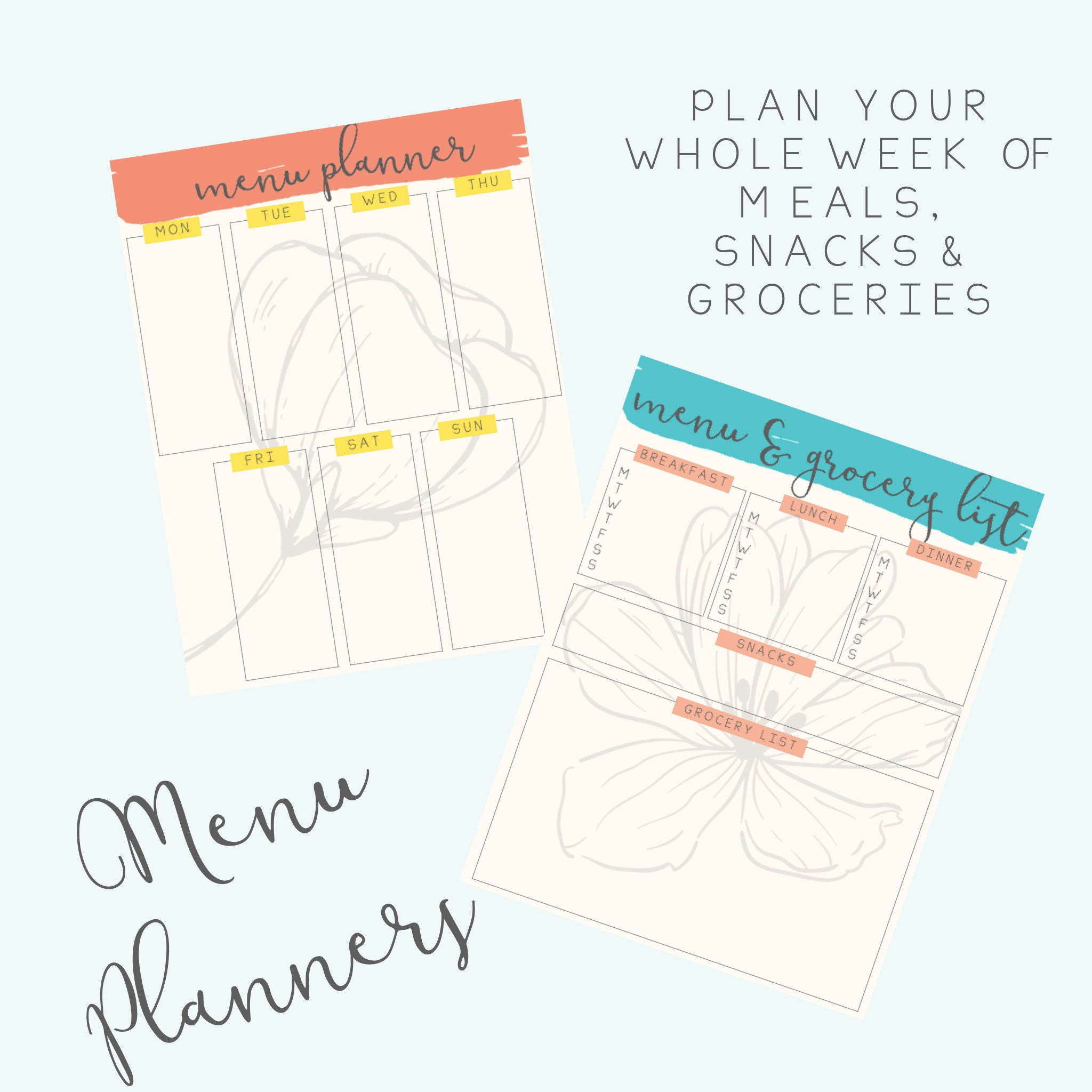 Undated Printable Homeschool Planner Vibrant Floral Design | Etsy