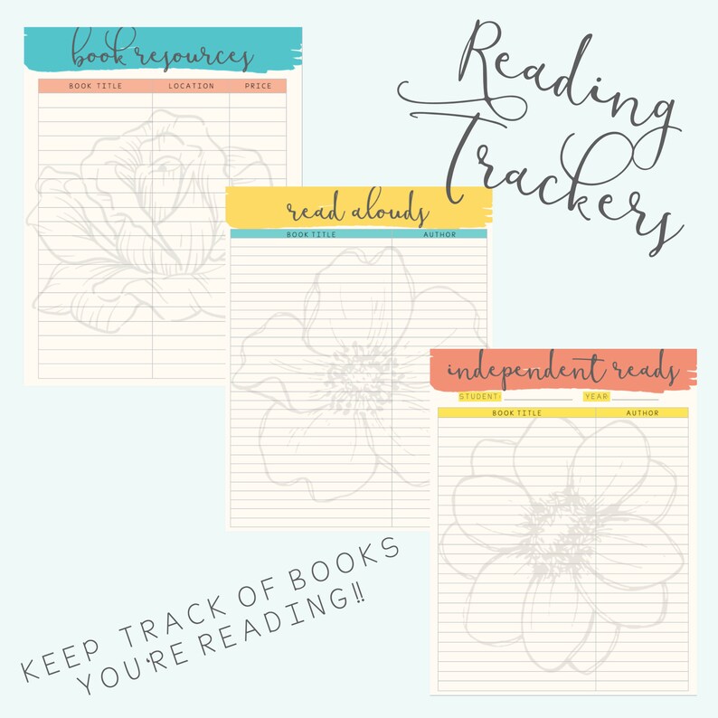 Undated Printable Homeschool Planner Vibrant Floral Design | Etsy