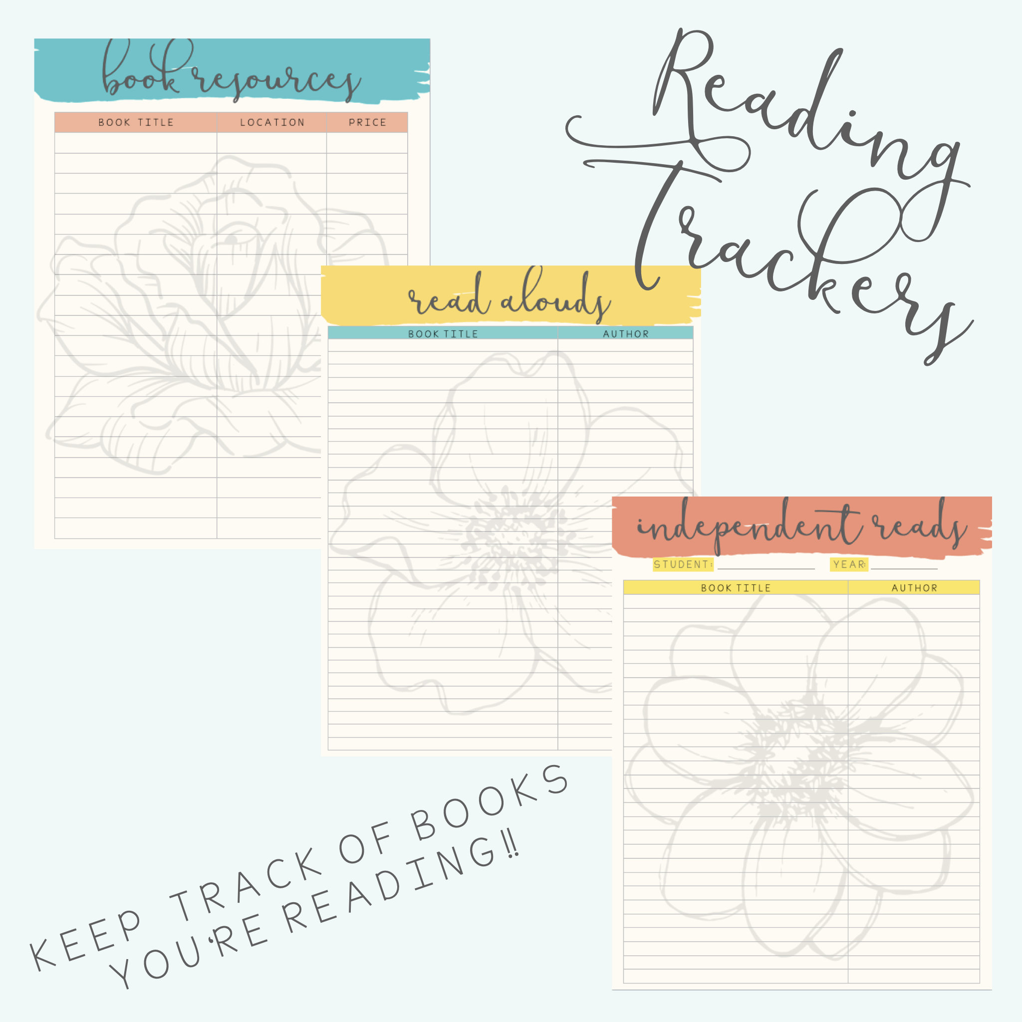 Undated Printable Homeschool Planner Vibrant Floral Design | Etsy