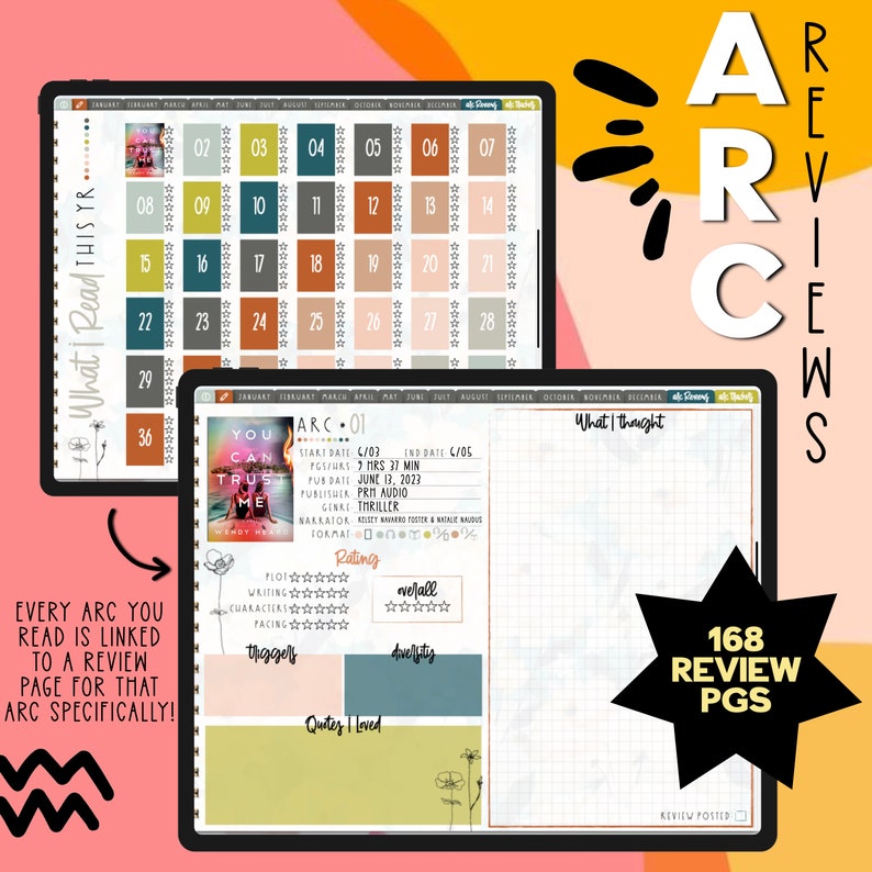 Digital ARC Planner - ARC Reader Planner - Goodnotes, Notability, XODO ...