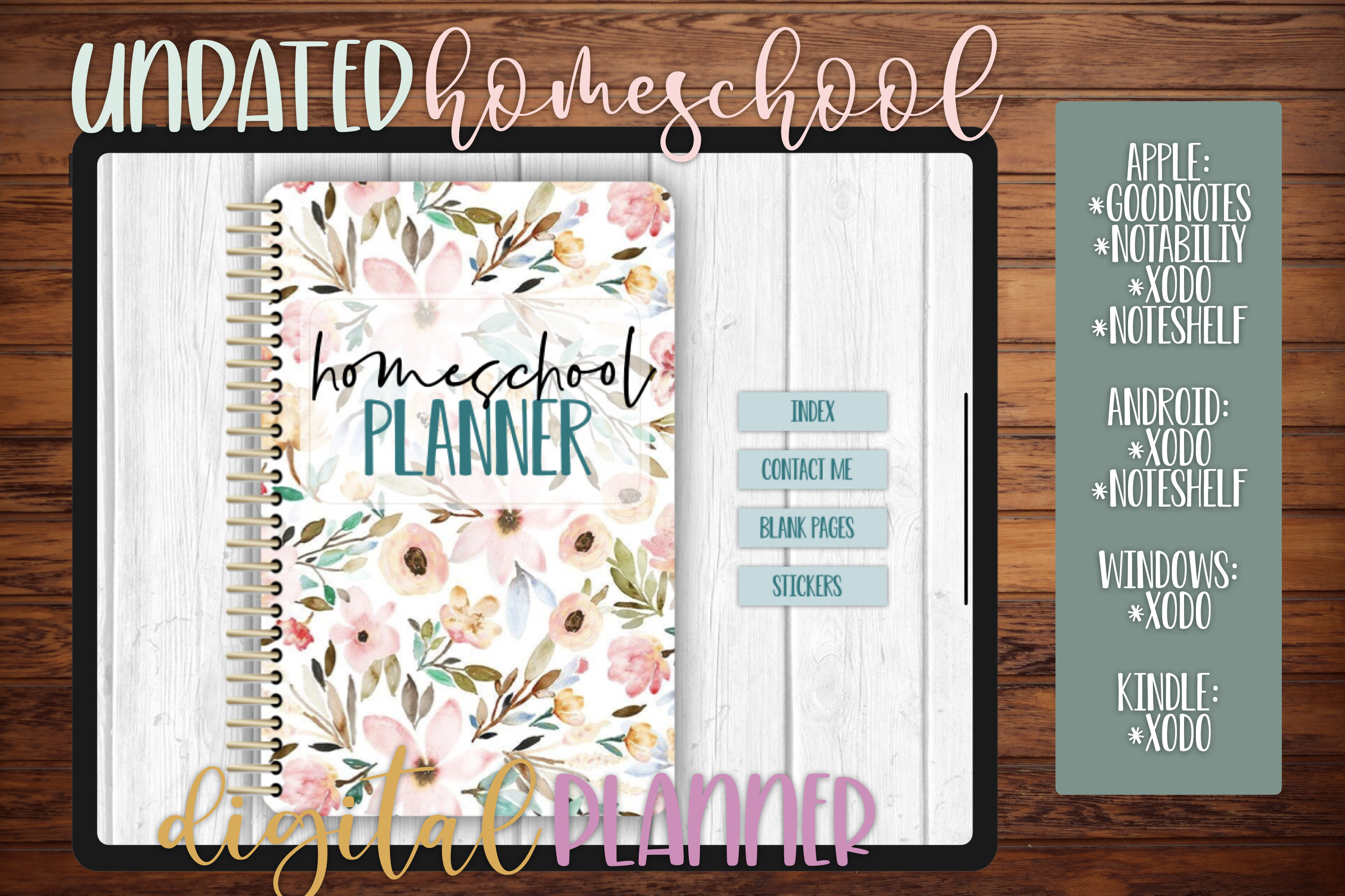 ULTIMATE Homeschool Planner, Digital Homeschool Planner, Vintage Floral ...