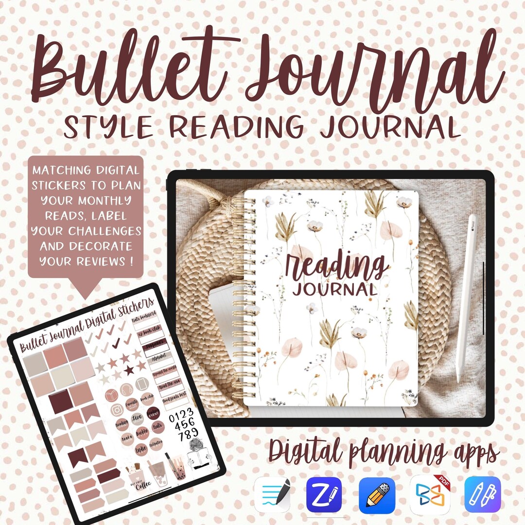 Digital Reading Journal - Bullet Journal Style - Goodnotes, Notability ...