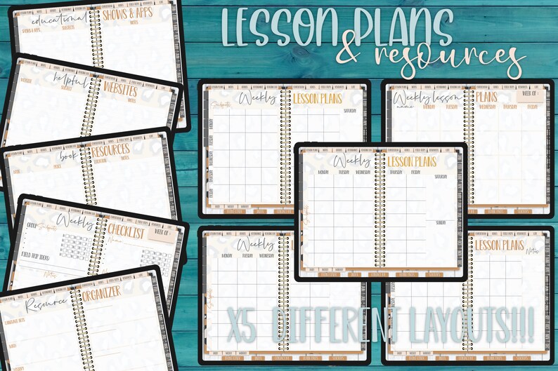 Leopard print homeschool Digital planner undated Goodnotes | Etsy