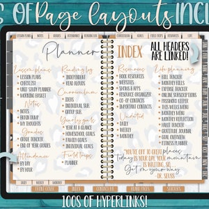 Leopard Print Homeschool Digital Planner, Undated, Goodnotes Planner ...