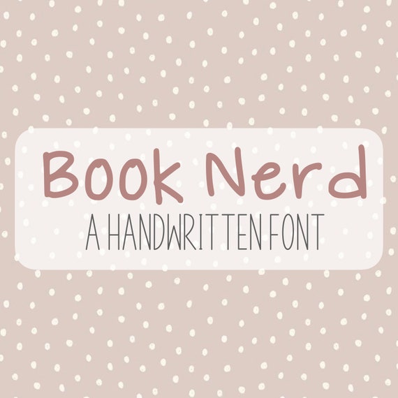Book Nerd Handwritten Font Neat Font Sans Serif Instant | Etsy