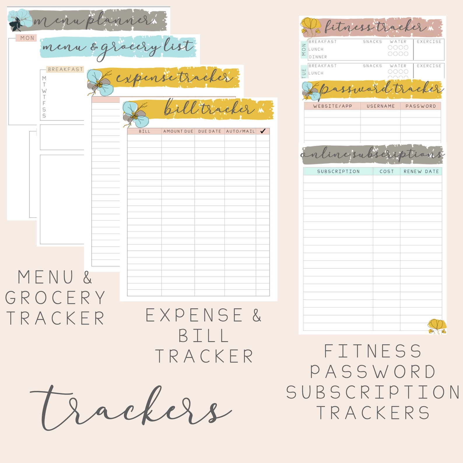 Undated Printable Homeschool Planner Floral Digital Download - Etsy