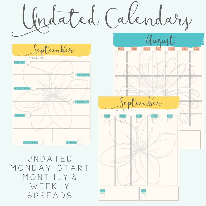 Undated Printable Homeschool Planner Vibrant Floral Design | Etsy