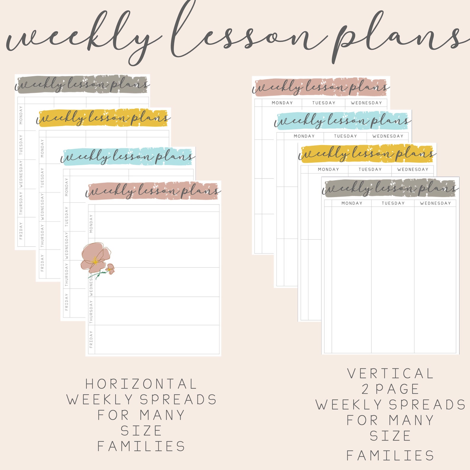 Undated Printable Homeschool Planner Floral Digital Download - Etsy