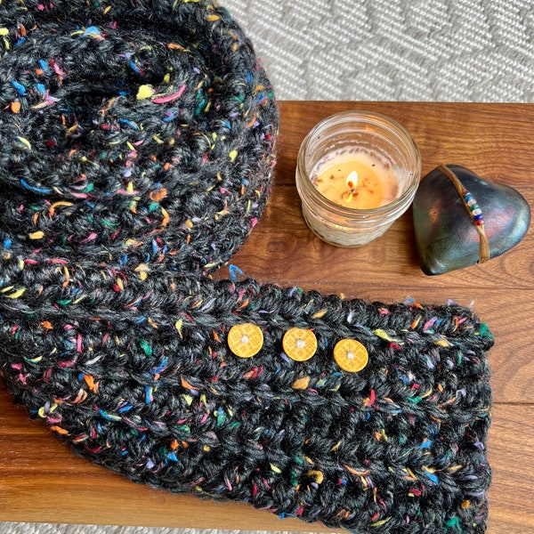 Scarf With Buttons - Etsy