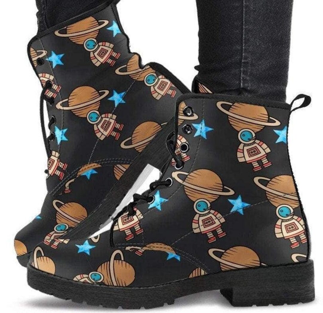 Space Man Planets Womans Classic Combat Boots Style Festival - Etsy