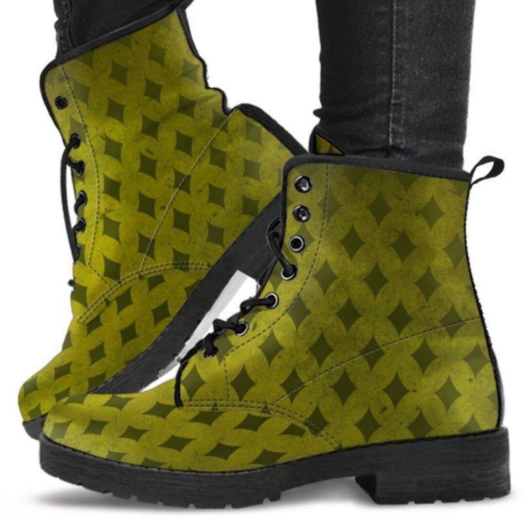 Jester Green Classic Boots Combat Boots Lace Up Festival - Etsy