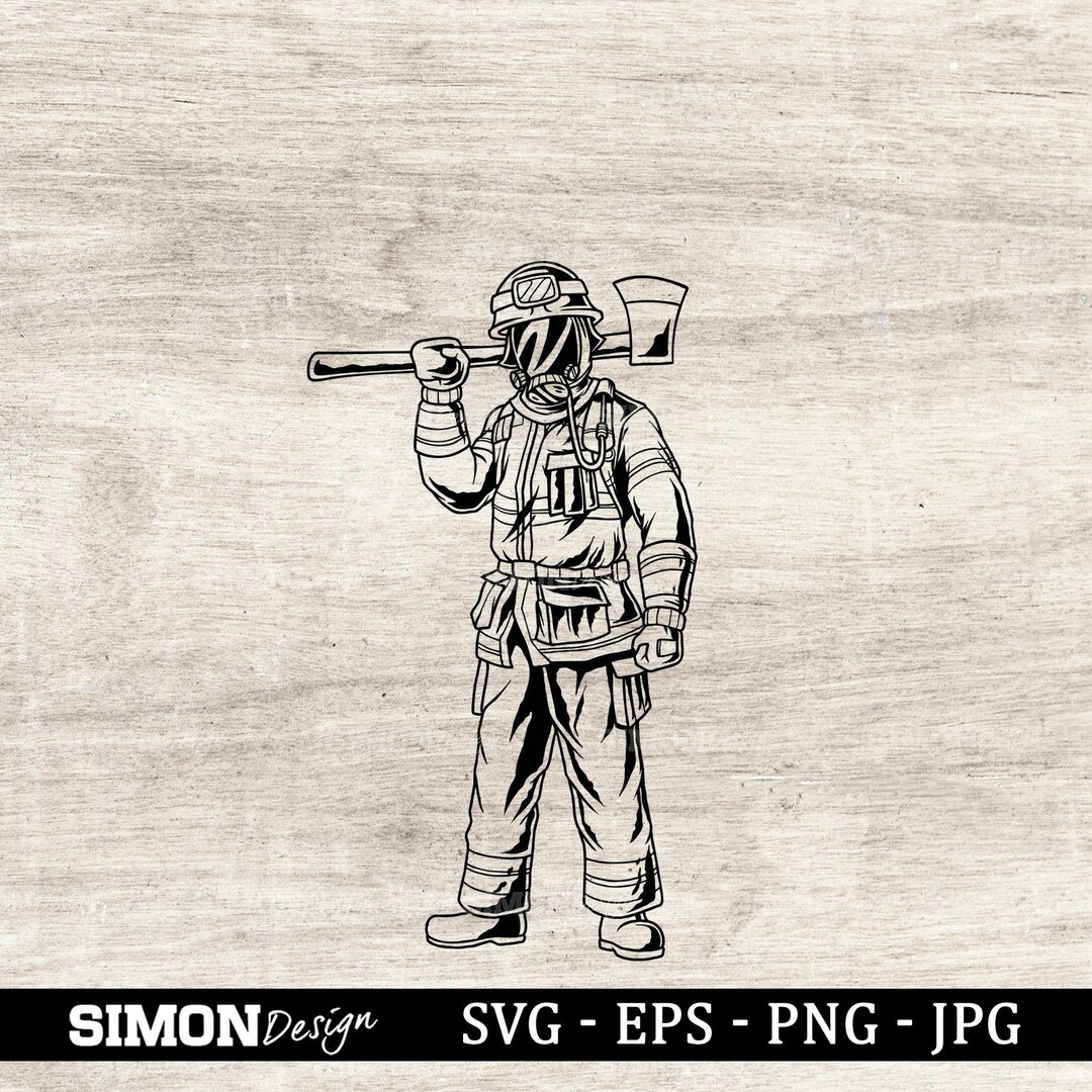 Fireman Svg, Firefighter Svg, Firefighter Clipart, Firefighter ...