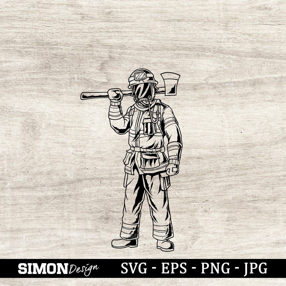 Fireman svg firefighter svg Firefighter clipart Firefighter | Etsy