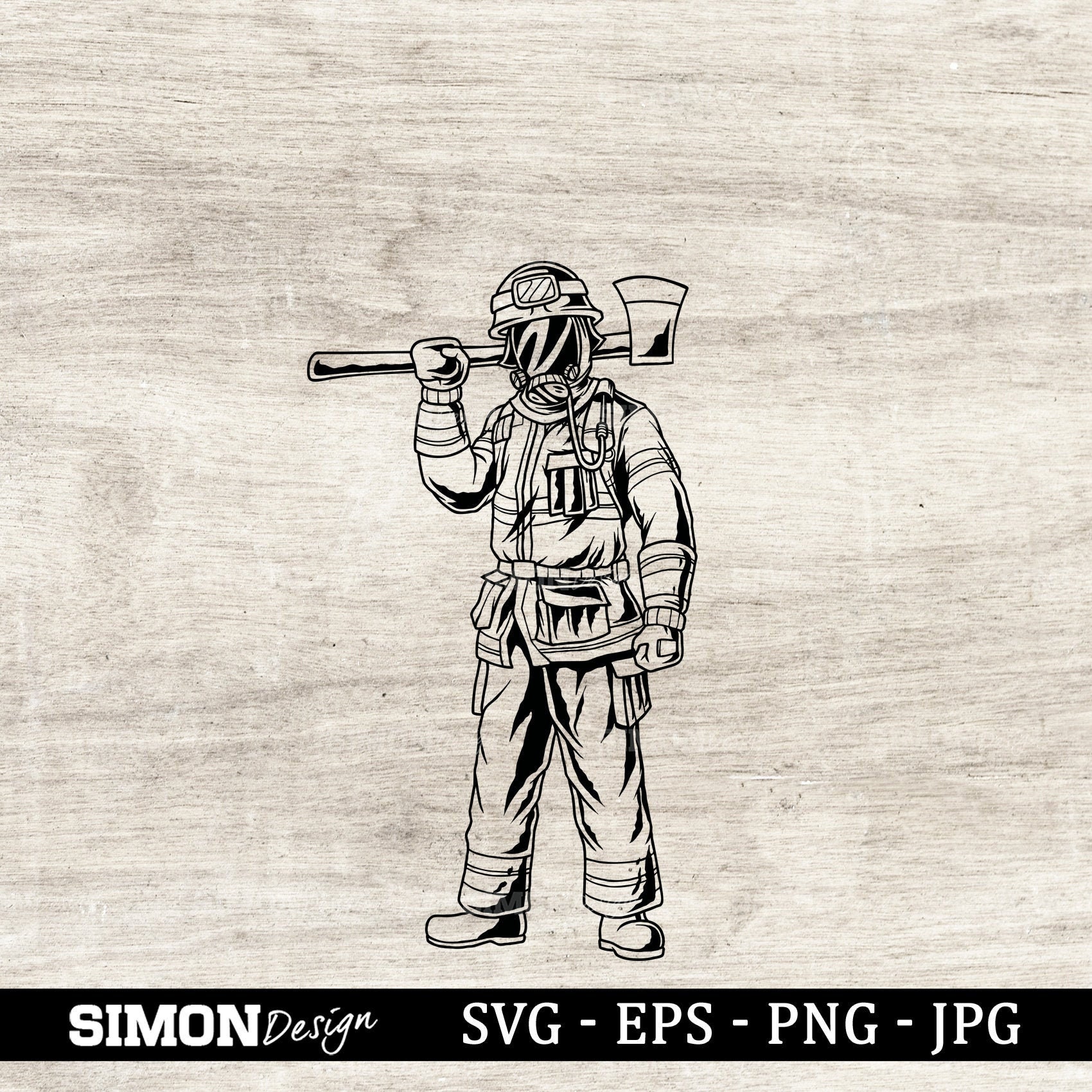 Fireman svg firefighter svg Firefighter clipart Firefighter | Etsy