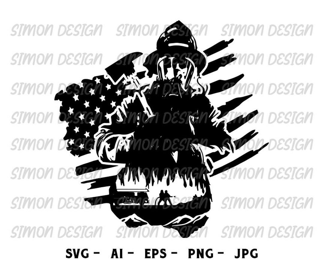 Firefighter Rescue Scene SVG | First Responder Clipart (digital Files ...