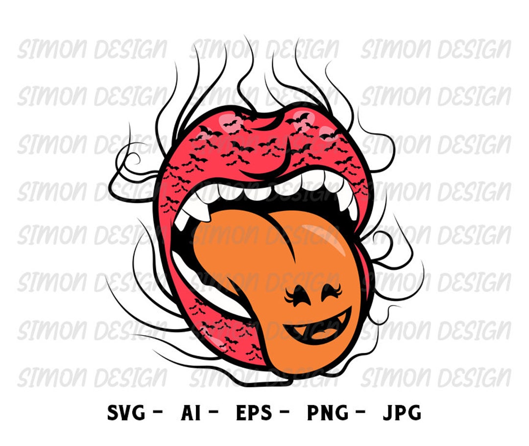 Pumpkin Lips SVG, Pumpkin Tongue SVG, Halloween Lips SVG, Halloween ...
