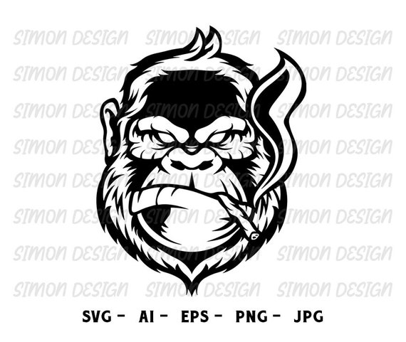 Gorilla Smoking Svg Smoking Cannabis Svg Monkey Smoking - Etsy